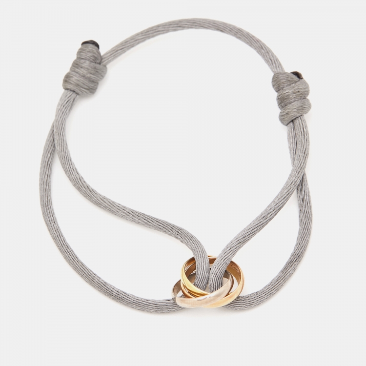 Cartier Trinity 18k Three Tone Gold Adjustable Cord Bracelet Cartier ...