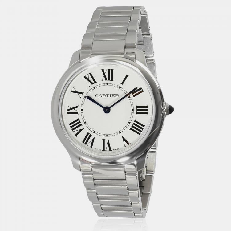 Cartier Silver Stainless Steel Ronde Must de WSRN0034 Quartz Women's ...