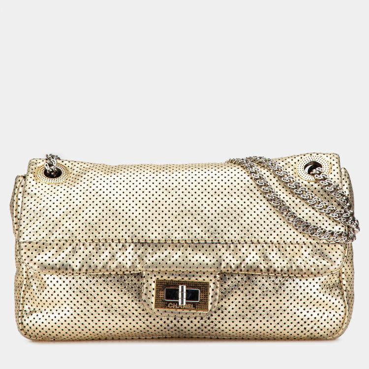 Chanel Gold Medium Perforated Calfskin Reissue Drill Flap Chanel | TLC US