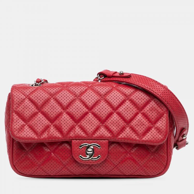 Chanel Red Medium Perforated Lambskin Punch Flap Chanel | TLC UAE