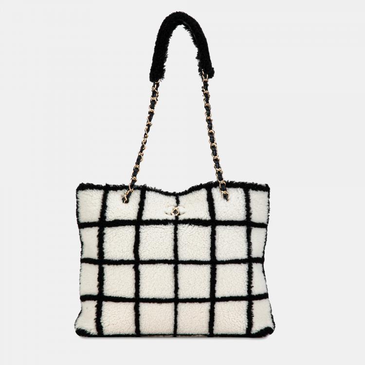 Chanel Grid Shearling Shopping Tote Chanel | The Luxury Closet