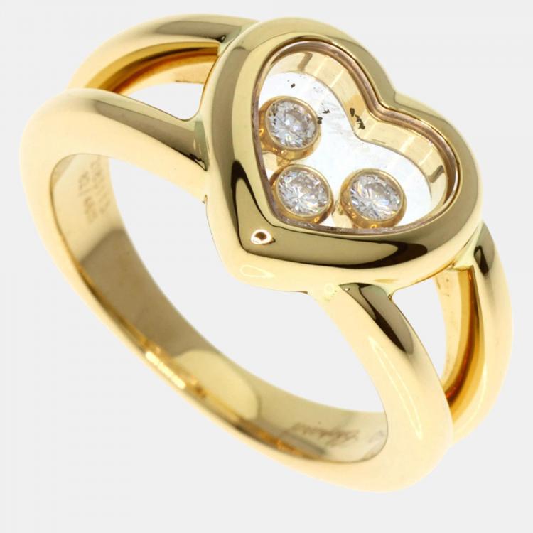 Chopard 18K Yellow Gold and Diamond Happy Diamonds Band Ring EU 51 ...