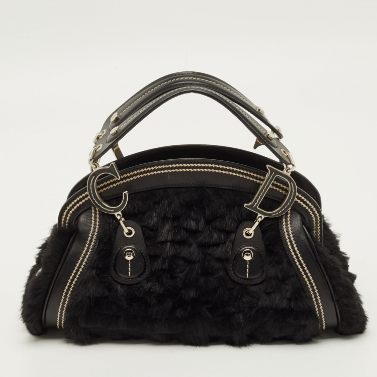 Dior Detective Black Rabbit Fur and Leather Bag Dior | TLC
