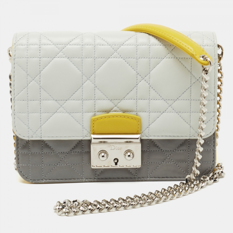 Dior Tri Color Cannage Quilted Leather Miss Dior Promenade Wallet On ...
