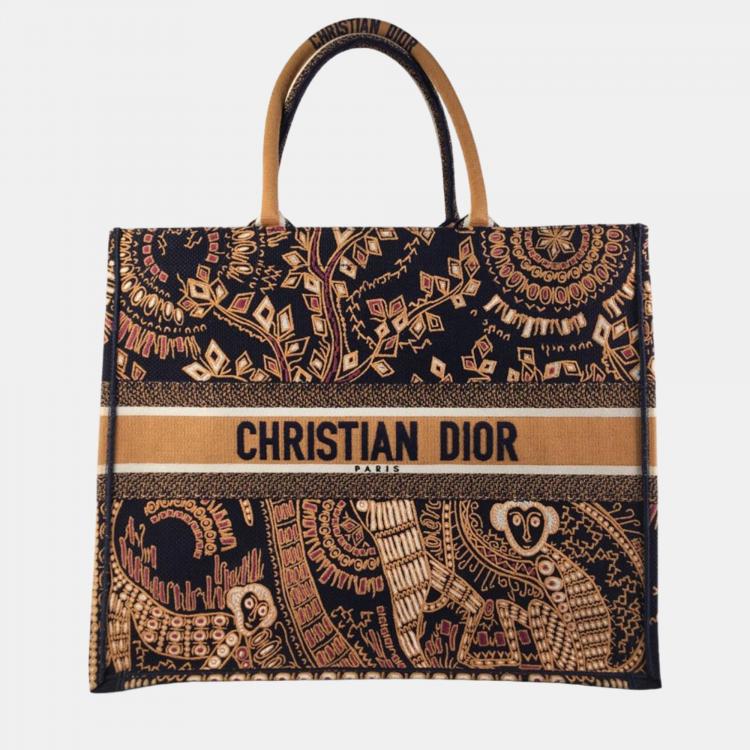 Dior Navy Blue/Orange Large Dior Animals Monkey Book Tote Dior | The ...