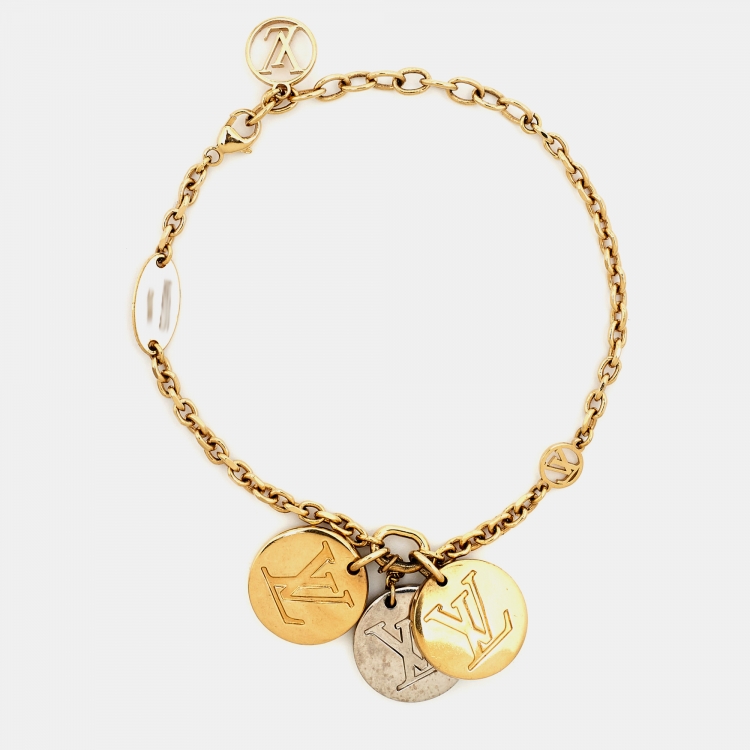 Louis Vuitton Miss LV Enamel Gold Tone Charm Bracelet Louis Vuitton TLC