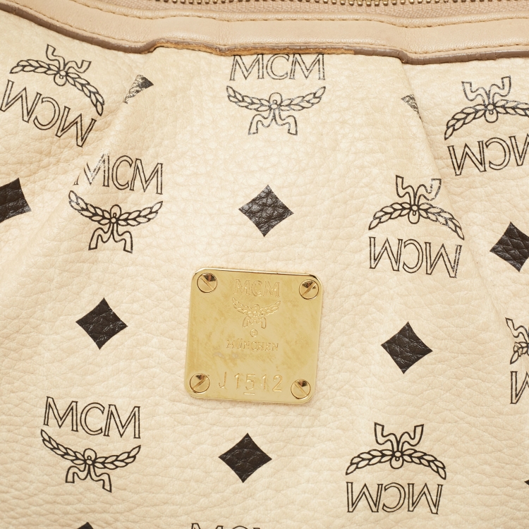 MCM Beige Visetos Coated Canvas and Leather Zipped Shoulder Bag MCM ...