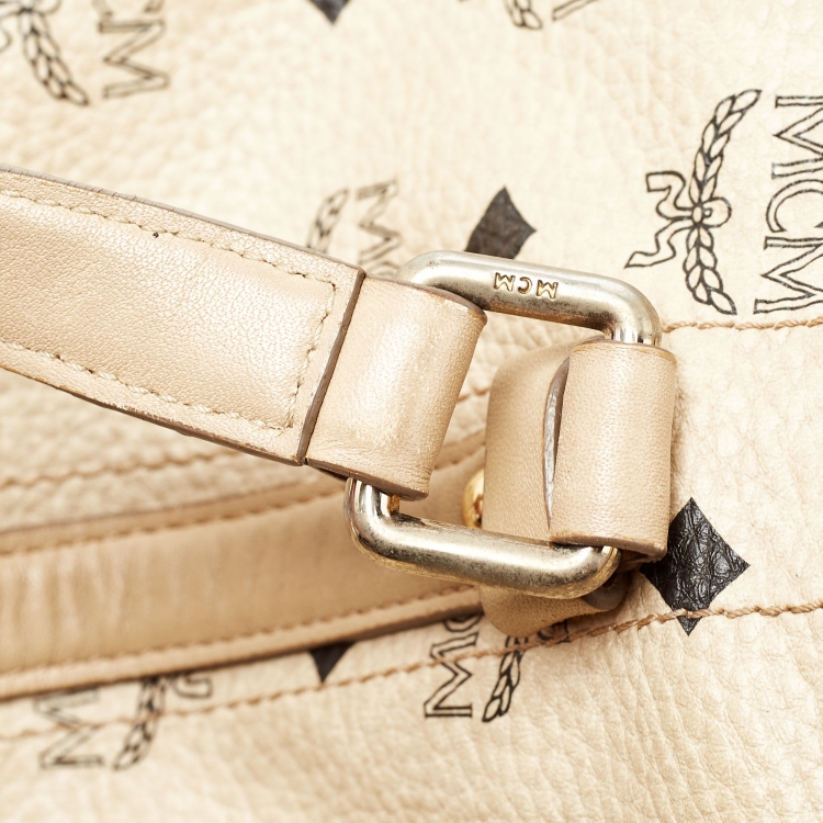 MCM Beige Visetos Coated Canvas and Leather Zipped Shoulder Bag MCM ...