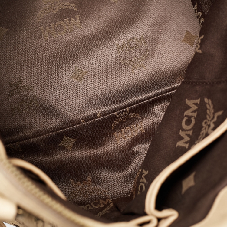 MCM Beige Visetos Coated Canvas and Leather Zipped Shoulder Bag MCM ...