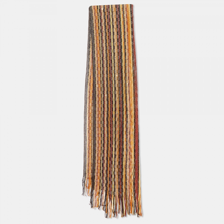Missoni Brown Sequin Embellished Striped Wool Knit Stole Missoni | The ... Missoni Brown Sequin Embellished Striped Wool Knit Stole Missoni | The ...