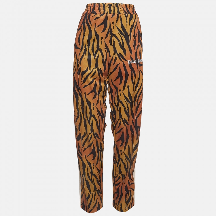 Palm Angels Orange Tiger Print Knit Side Stripe Detail Track Pants XL Palm Angels | The Luxury ...