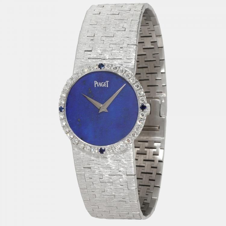 Piaget Blue 18k White Gold Classique 9706A6 Hand-Winding Women's ...
