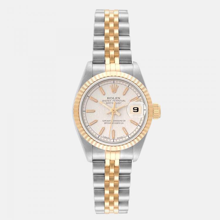 Rolex Datejust Ivory Anniversary Dial Steel Yellow Gold Ladies Watch 26 ...