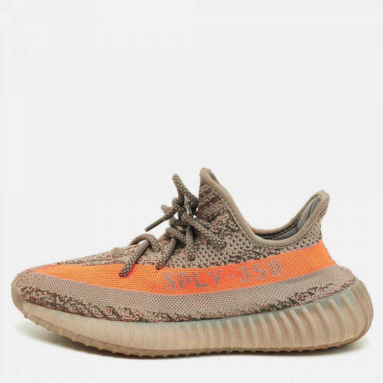 Yeezy x Adidas Boost 350 V2 Beluga Size 39 1/3 Grey/Orange Knit Fabric ...