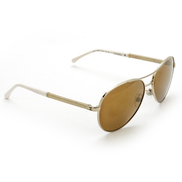Chanel Gold Rimmed 4185 Woman Aviators Chanel | The Luxury Closet