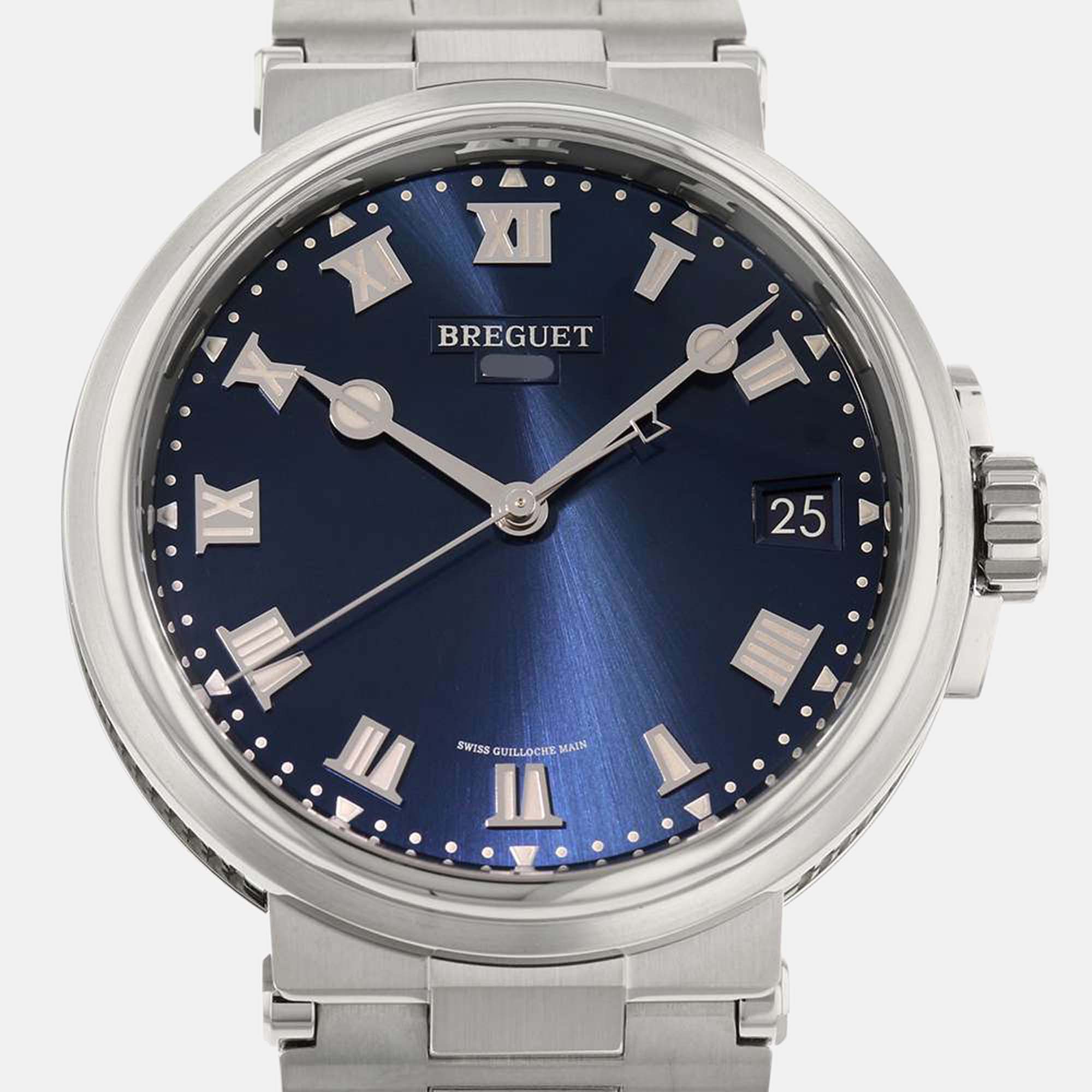 Pre-owned Breguet Blue Titanium De La Marine 5517ti/y1/tz0 Automatic ...