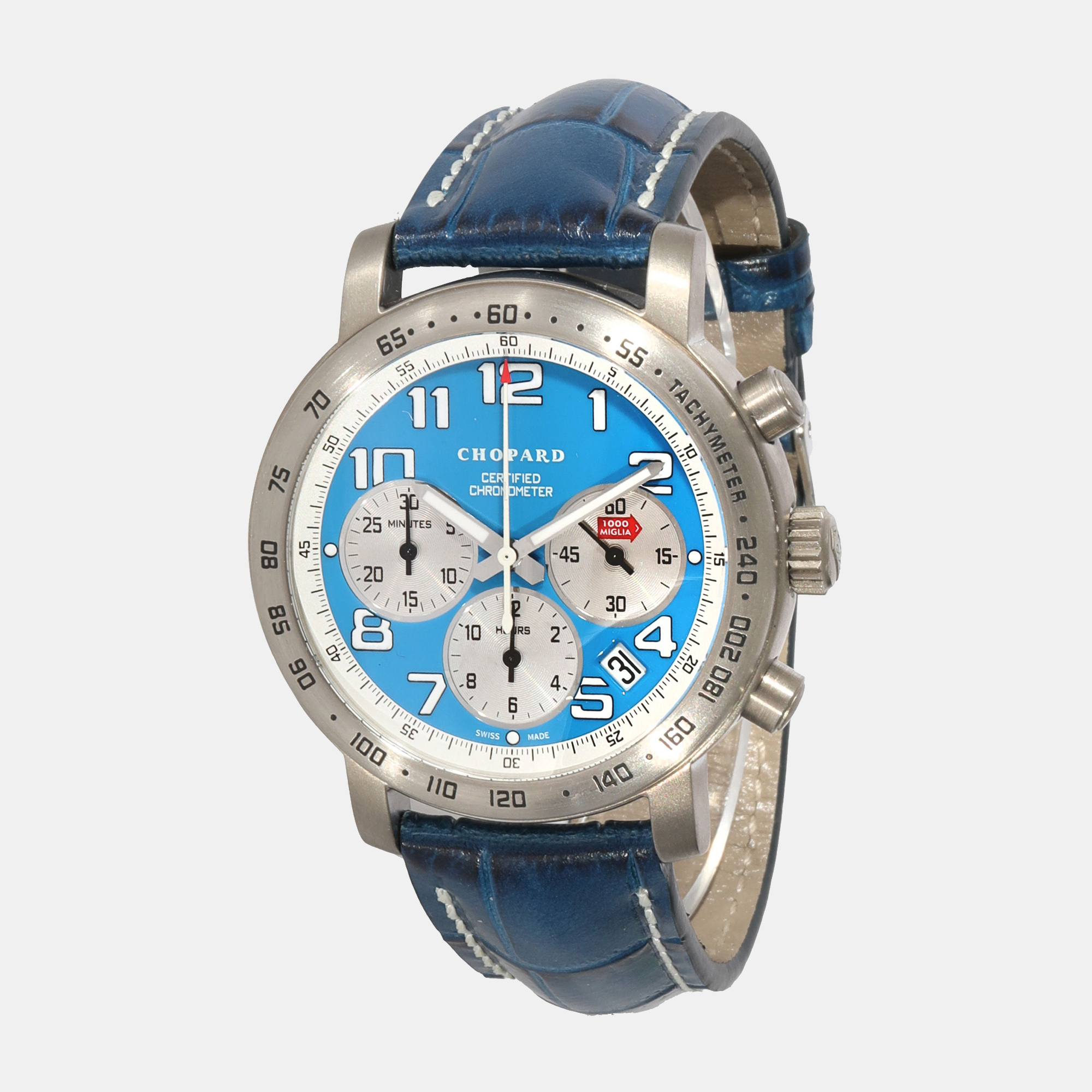 Pre-owned Chopard Blue Titanium 1070995 8915 Automatic Men's Wristwatch ...