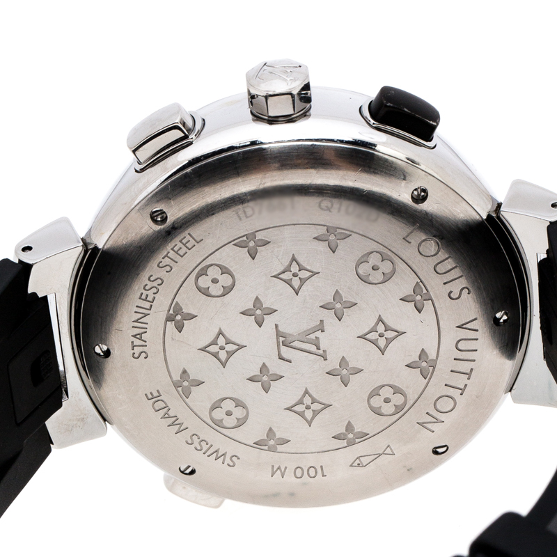 Louis Vuitton Blue Stainless Steel Tambour Regatta Q102D Men's ...