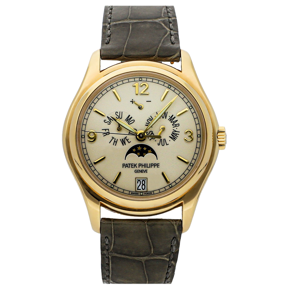 Pre-owned Patek Philippe Silver 18k Yellow Gold Complications Annual ...