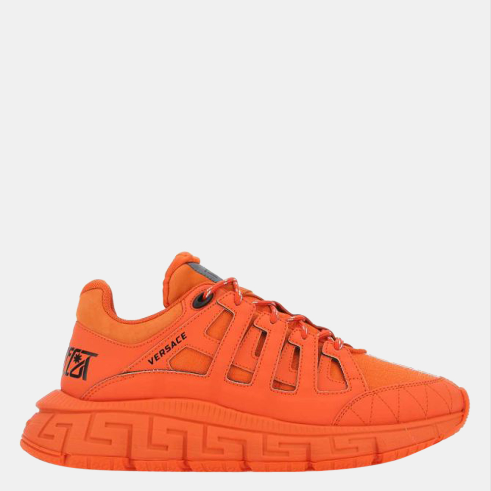 Pre-owned Versace Orange Trigreca Sneakers Size Eu 44 | ModeSens
