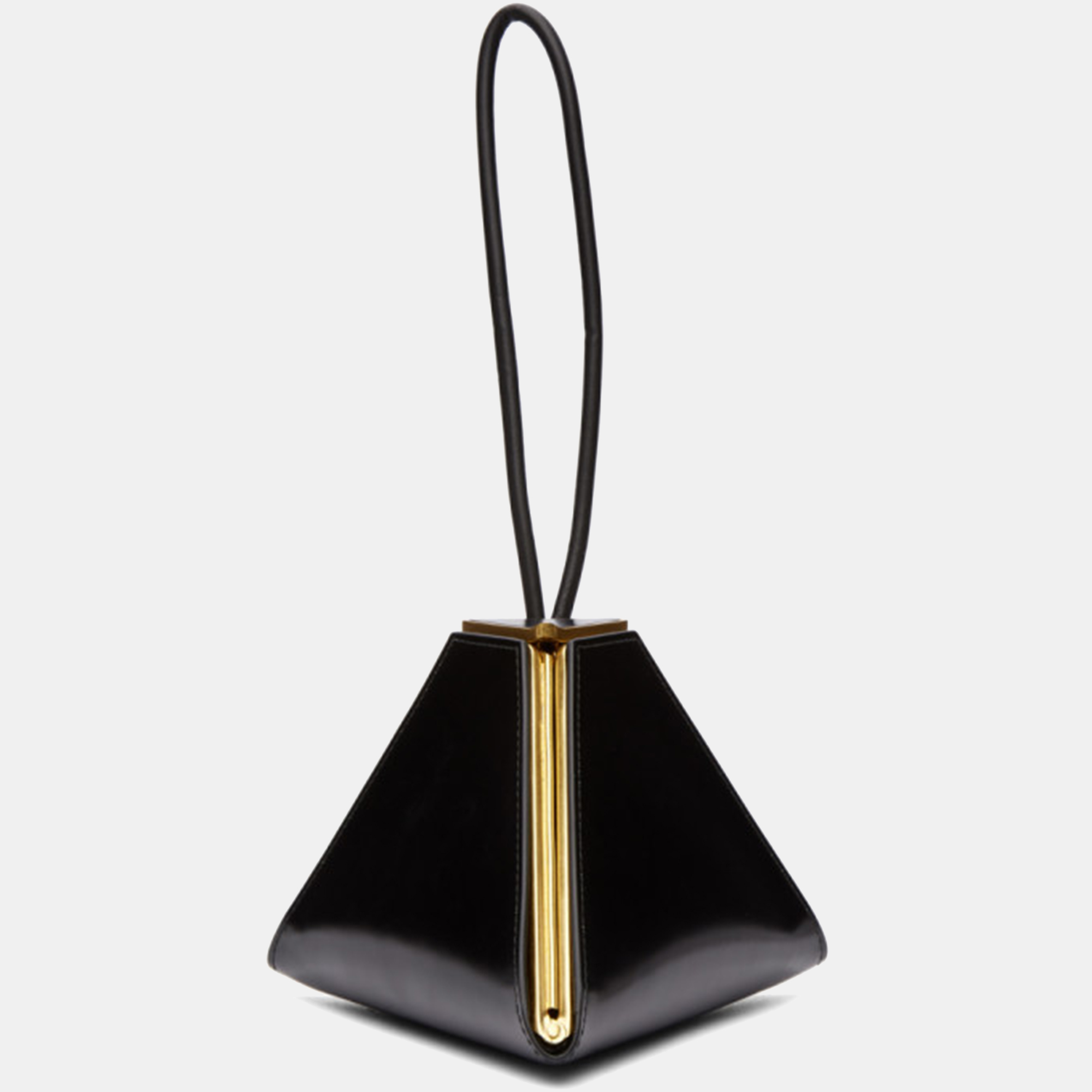 Pre-owned Bottega Veneta Black Leather Spazzolato Pyramid Bag | ModeSens