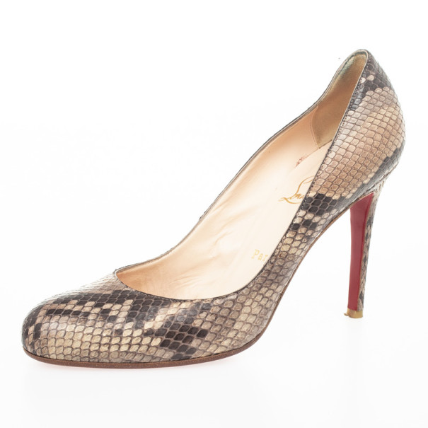 Christian Louboutin Roccia Python Lucido Fifi Pumps Size 39.5 Christian ...