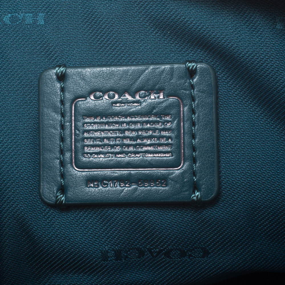 Coach Metallic Green Leather Double Zip Crossbody Bag Coach | TLC