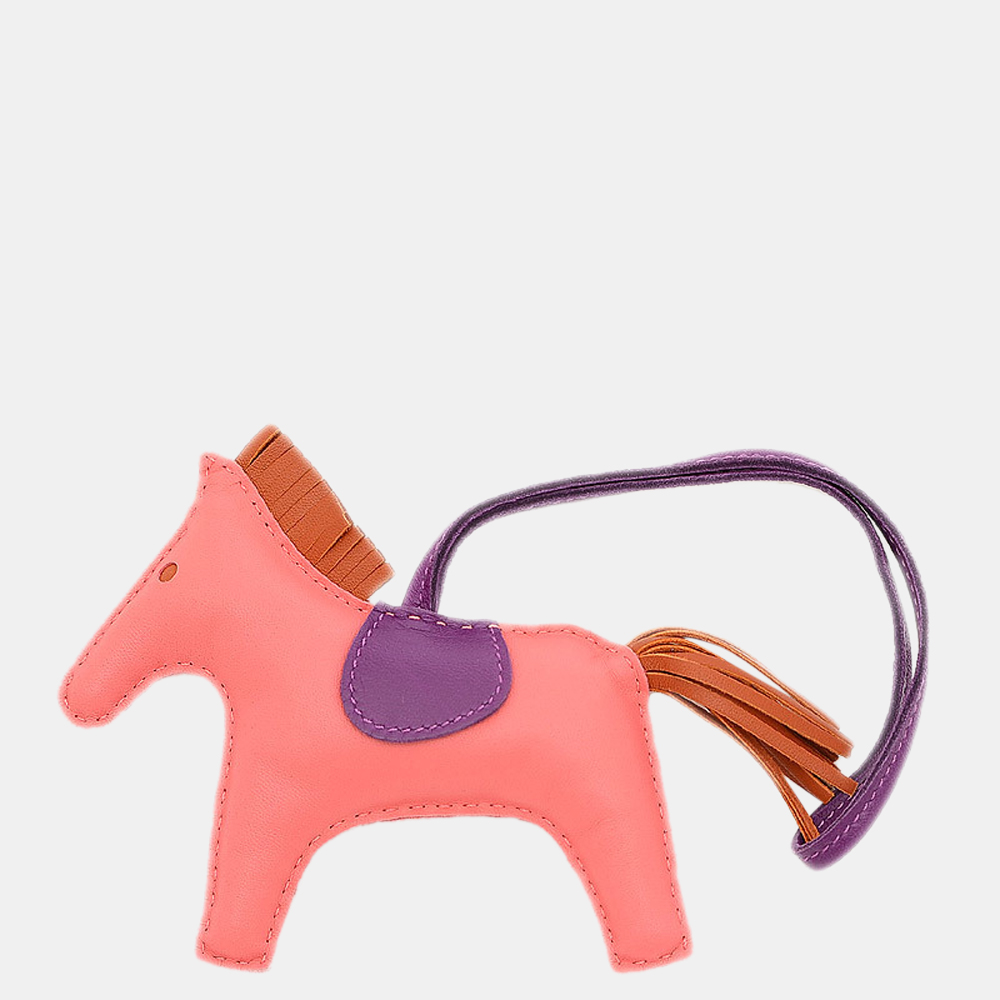 Pre-owned Hermes Rodeo Mm Bag Charm Annu Milo Rose Azare Pain D Epices ...