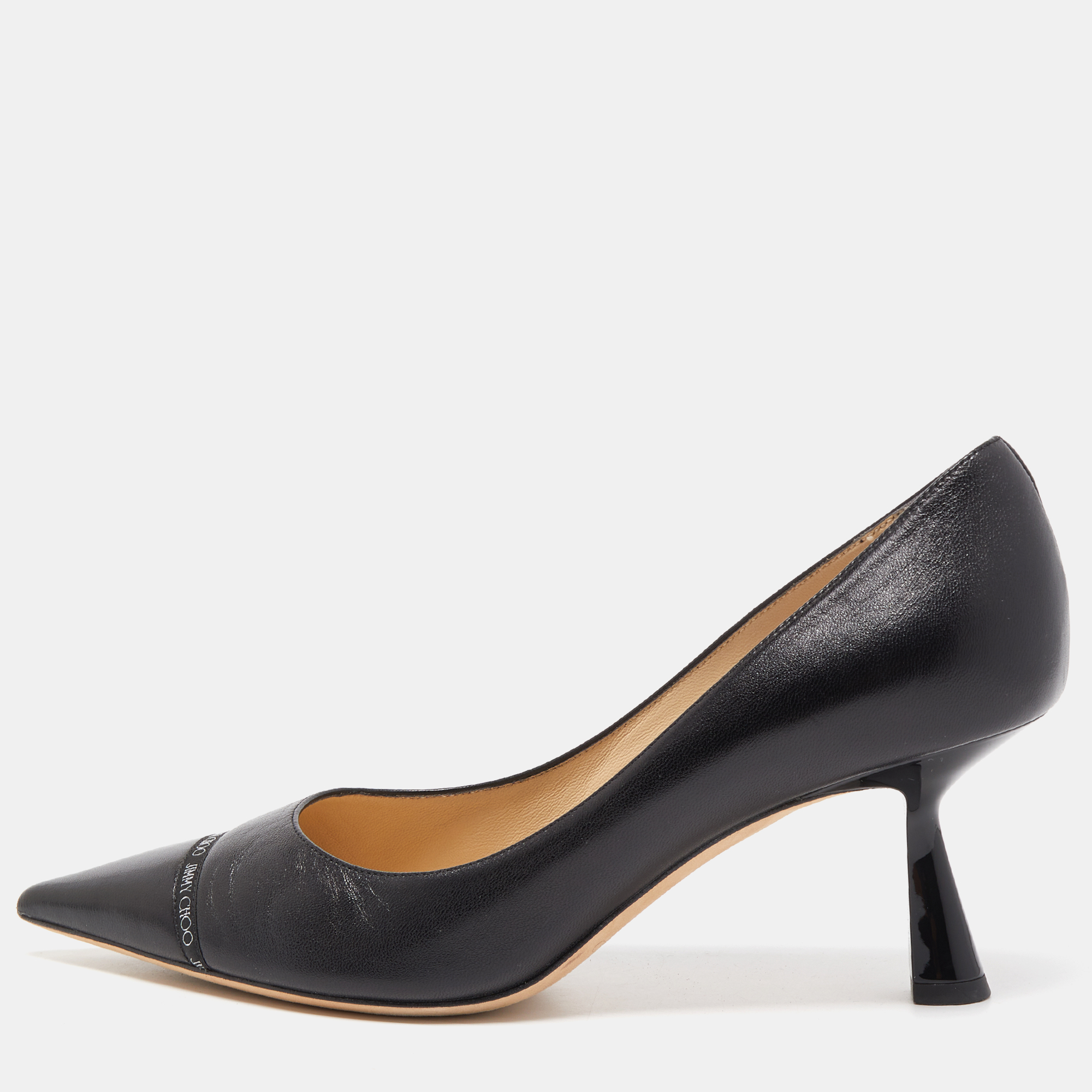 Pre-owned Jimmy Choo Black Leather Rene Pumps Size 40 | ModeSens