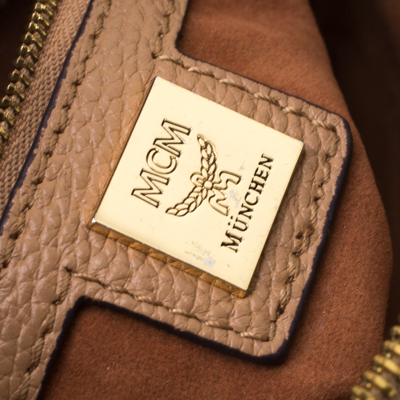 MCM Beige Visetos Coated Canvas Studded Crossbody Bag MCM | TLC