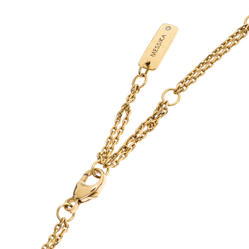 Messika Move Diamond 18K Yellow Gold Double Chain Necklace Messika | TLC