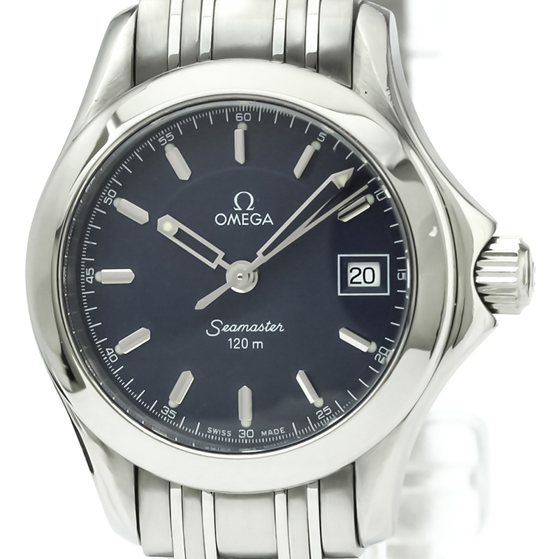 Omega Blue Stainless Steel Seamaster Women's Wristwatch 26MM Omega | TLC