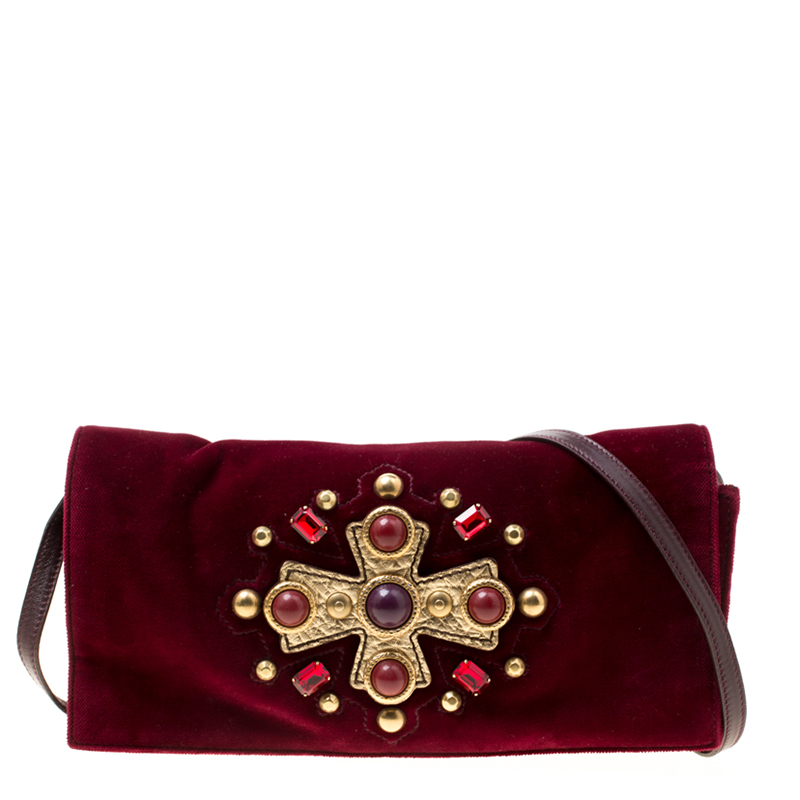 Saint Laurent Red Velvet Venise Shoulder Bag Saint Laurent Paris | The ...