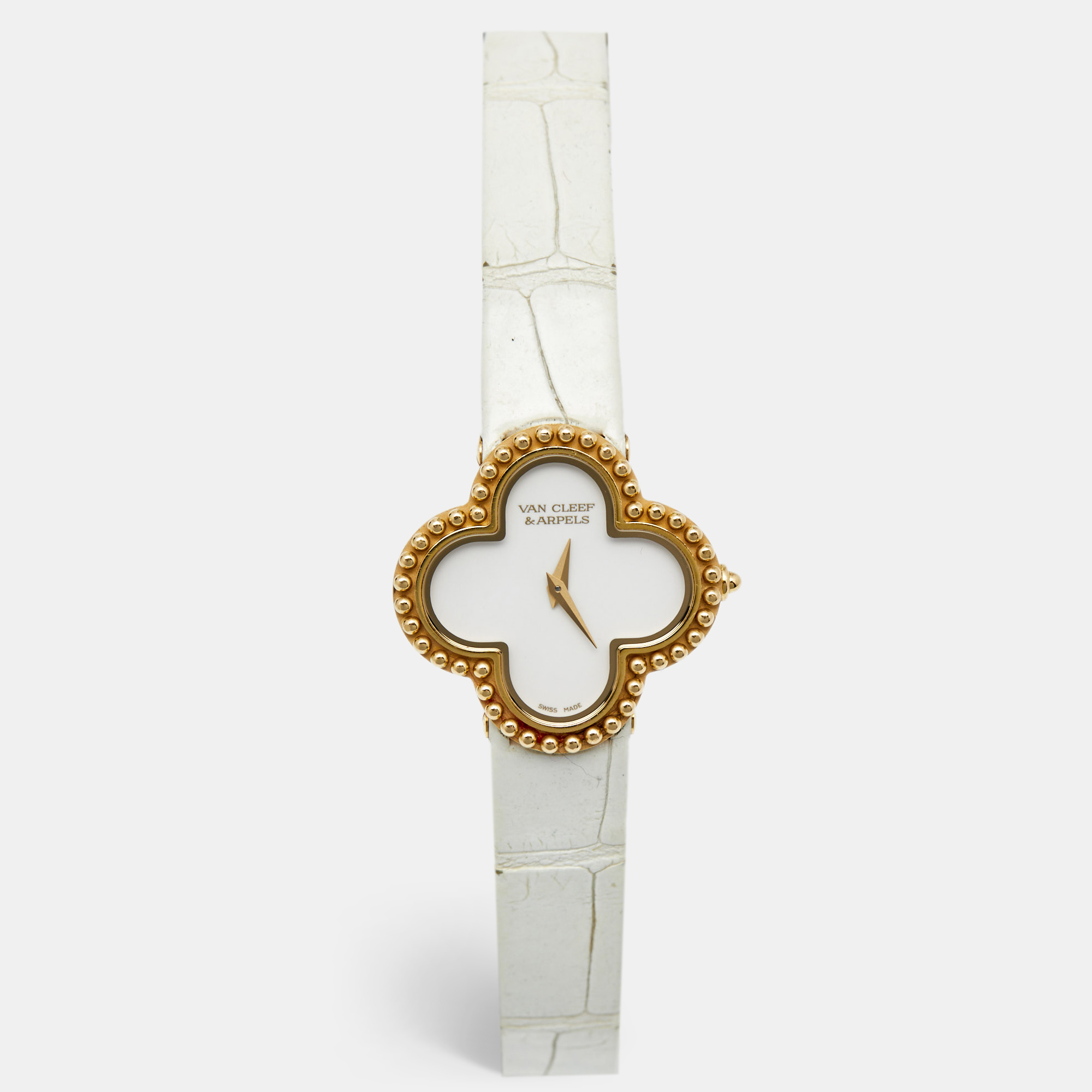 Pre-owned Van Cleef & Arpels White Mother Of Pearl 18k Yellow Gold ...